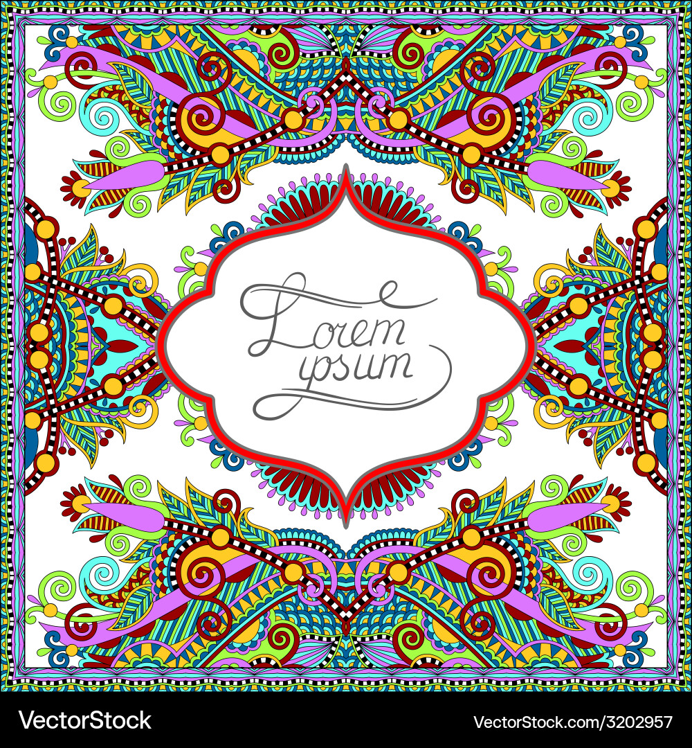 Decorative pattern of ukrainian ethnic carpet Vector Image