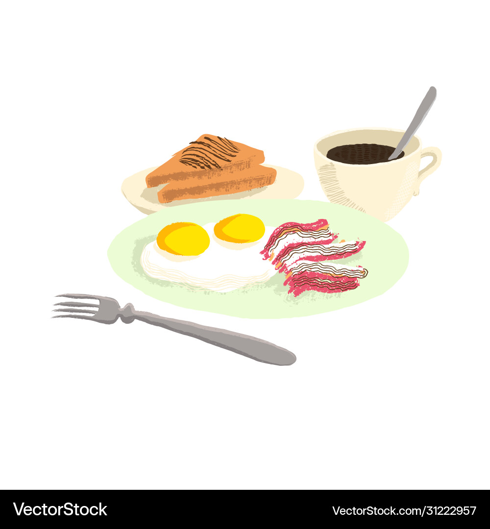 Drawing breakfast Royalty Free Vector Image - VectorStock