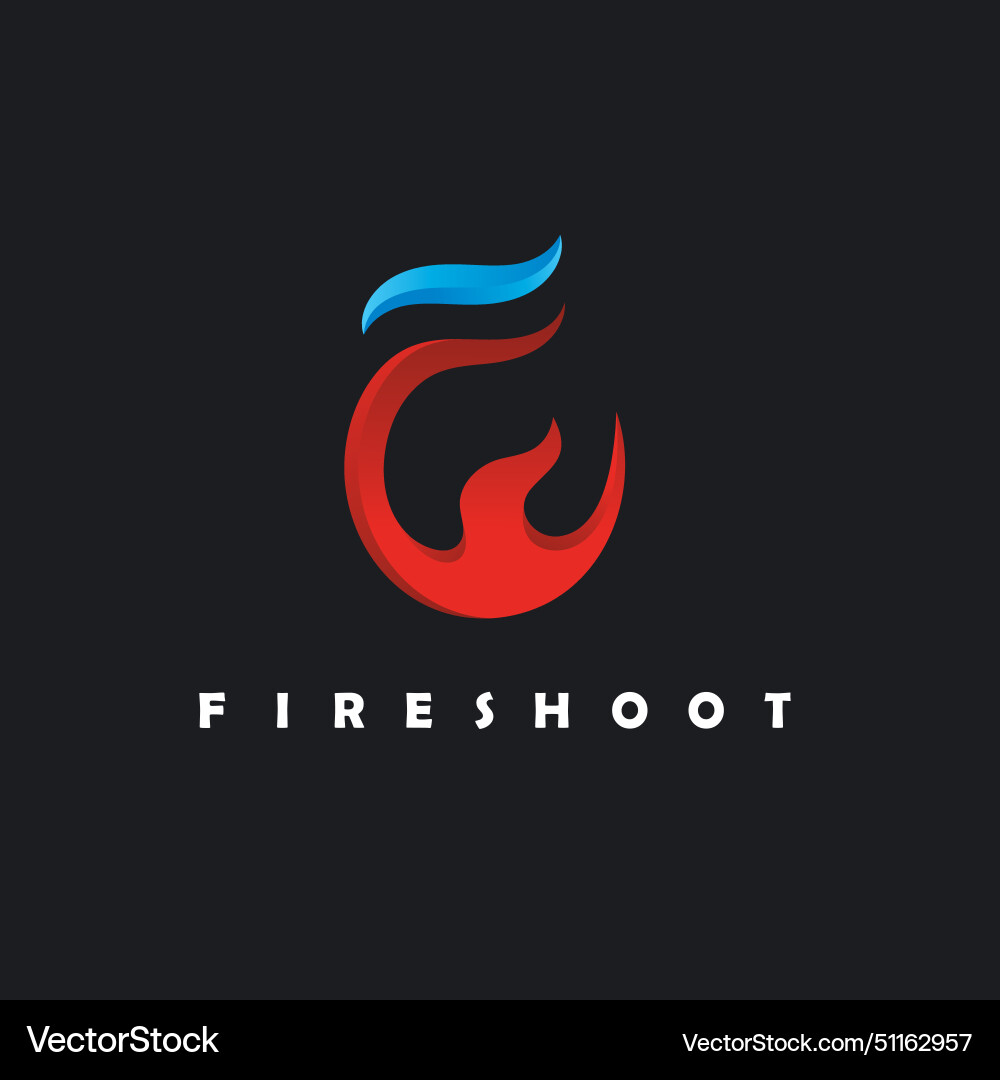 Fire flame f letter concept design template Vector Image
