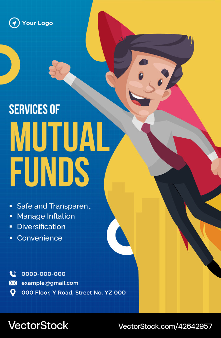 Flyer design of services mutual funds Royalty Free Vector