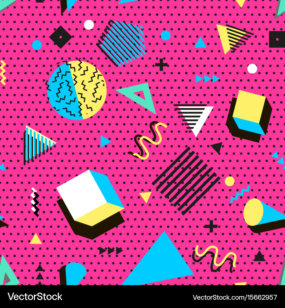 Memphis Style Geometric Pattern Royalty Free Vector Image