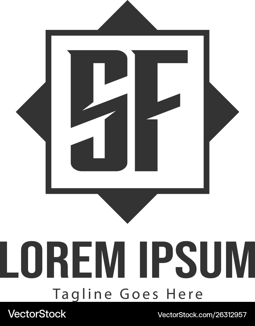 Modern SF Initial Logo Template Royalty Free Vector Image