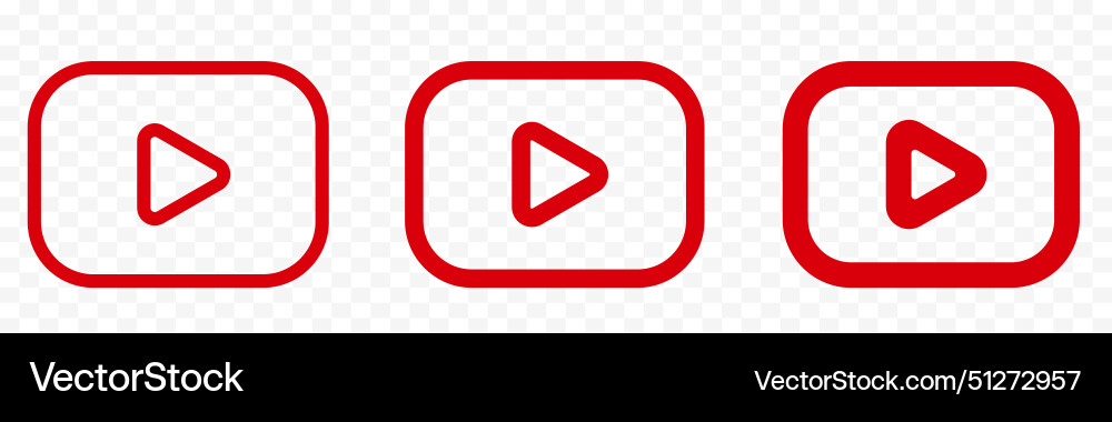 Play button icon red logo Royalty Free Vector Image