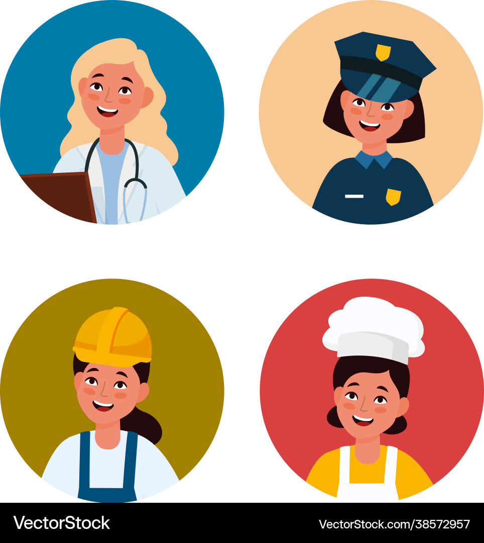 Professional female avatar workers women Vector Image