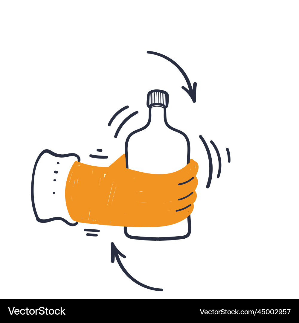 Shake Bottle Doodle Royalty Free Vector Image - VectorStock