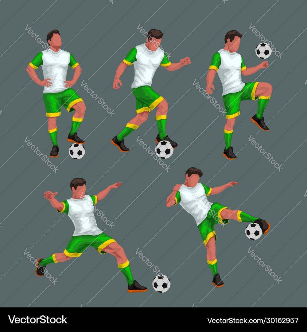 Soccer players set Royalty Free Vector Image - VectorStock