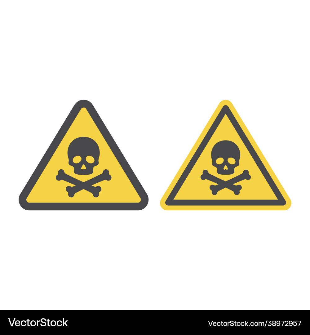 Warning sign with skull and crossbones Royalty Free Vector