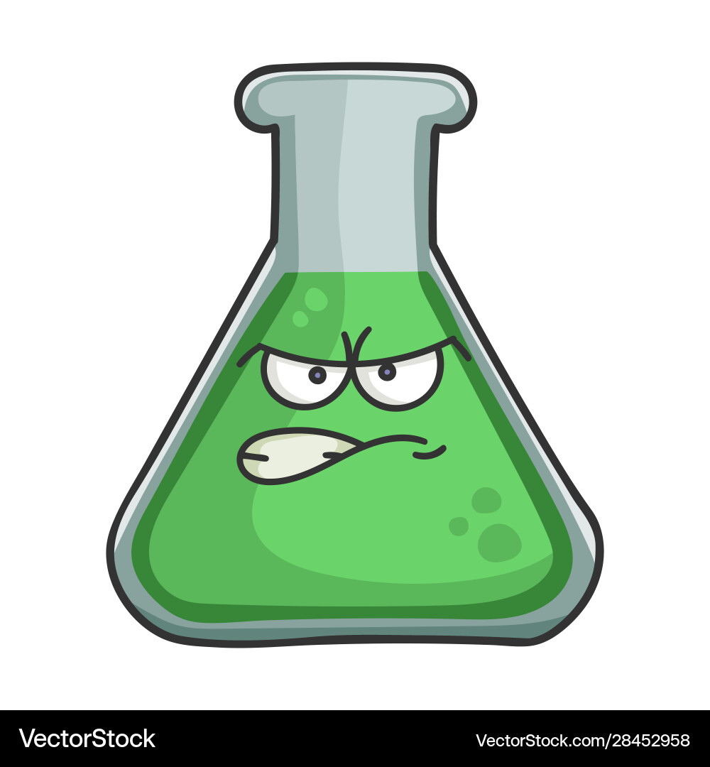 Angry Science Test Tube Royalty Free Vector Image