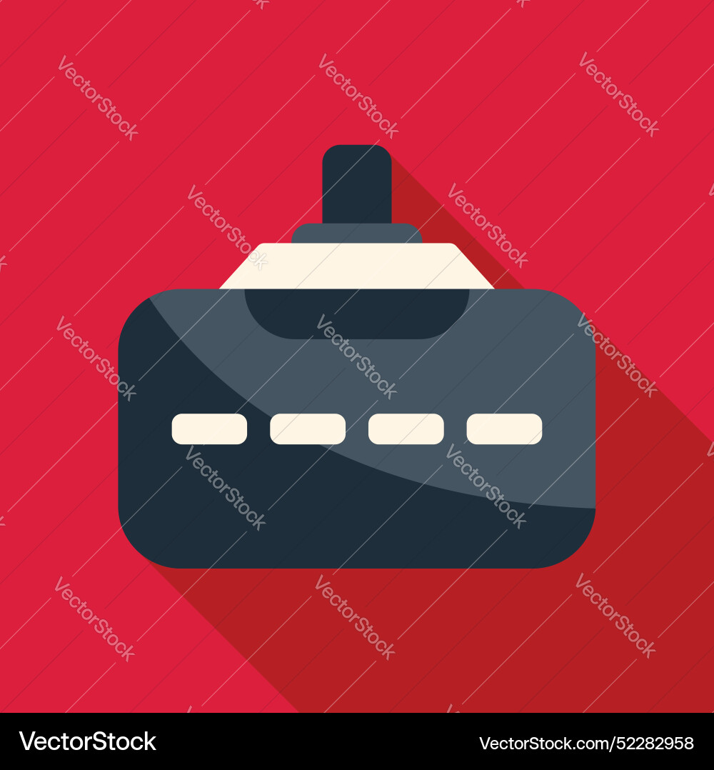 Black vr glasses headset on red background Vector Image