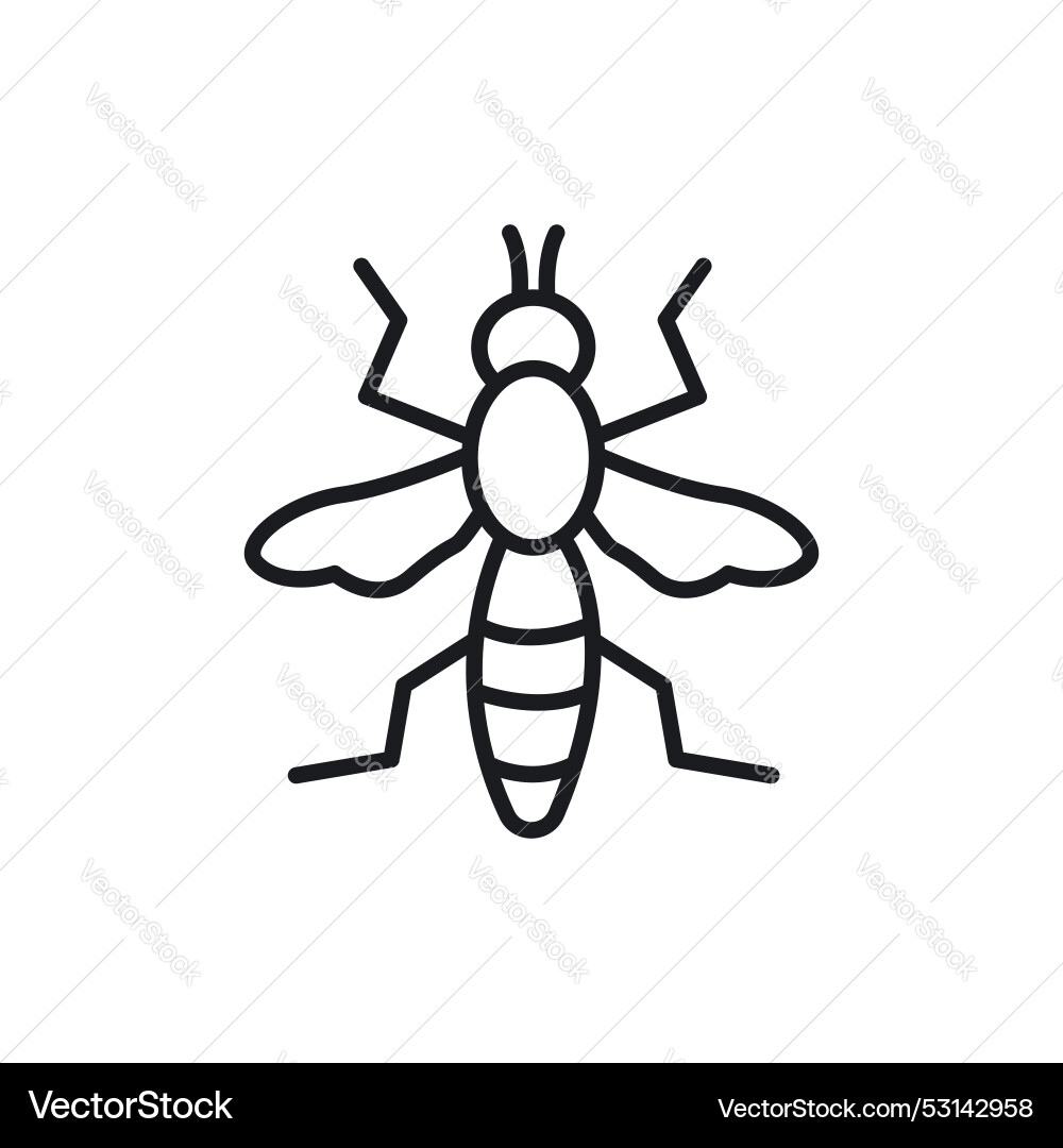 Flying bee icon symbol on white background Vector Image
