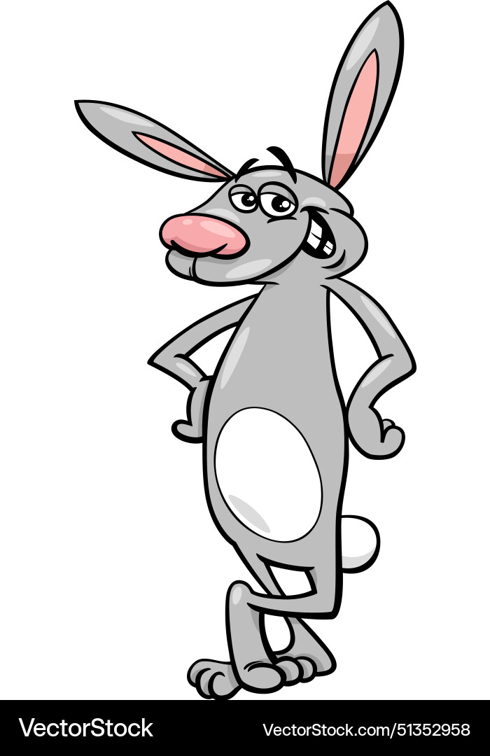 Funny cartoon rabbit comic animal character Vector Image