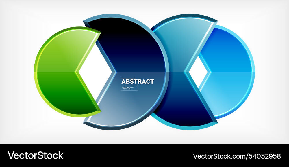 Glass reflective geometric round shapes background