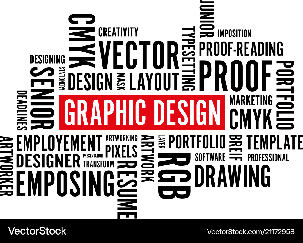 Graphic design word background Royalty Free Vector Image