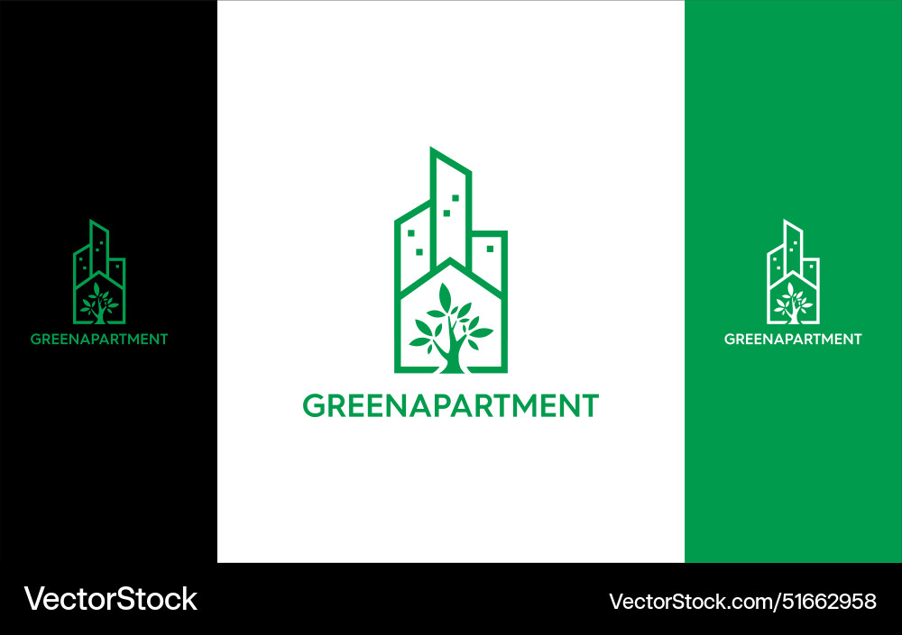 Oak home and apartment modern logo Royalty Free Vector Image