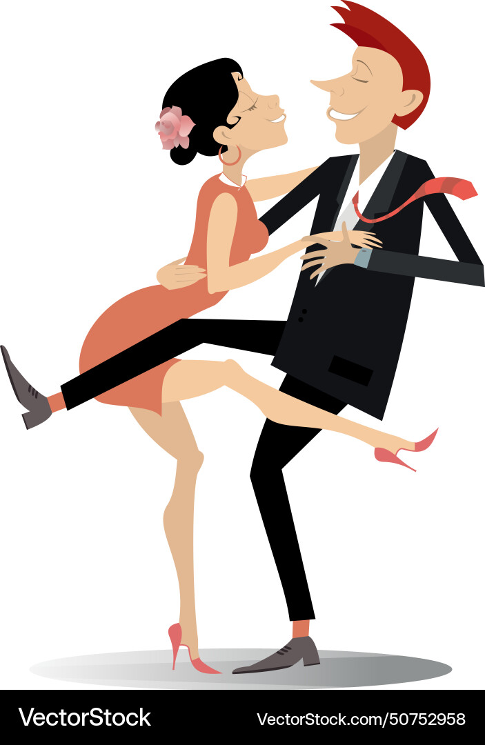 Romantic dancing young couple Royalty Free Vector Image