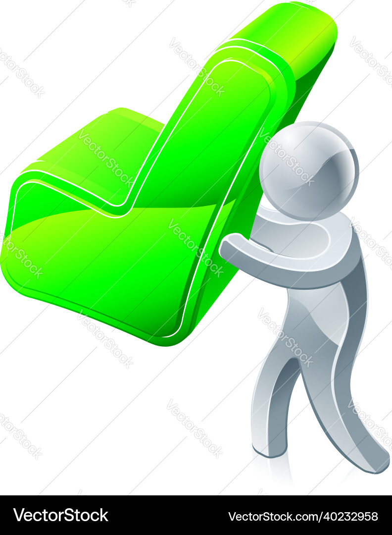 Tick yes man Royalty Free Vector Image - VectorStock