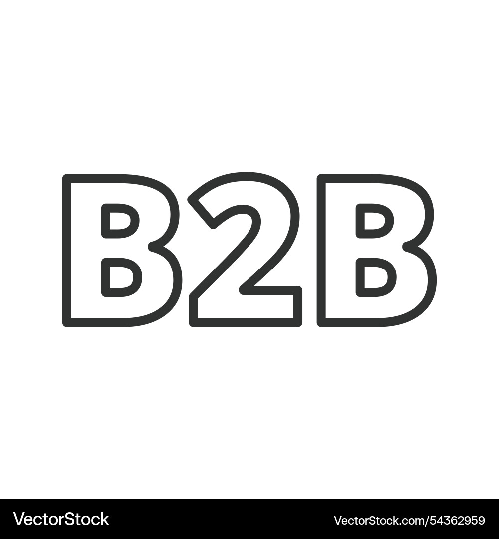 B2b sign icon in line design business Royalty Free Vector