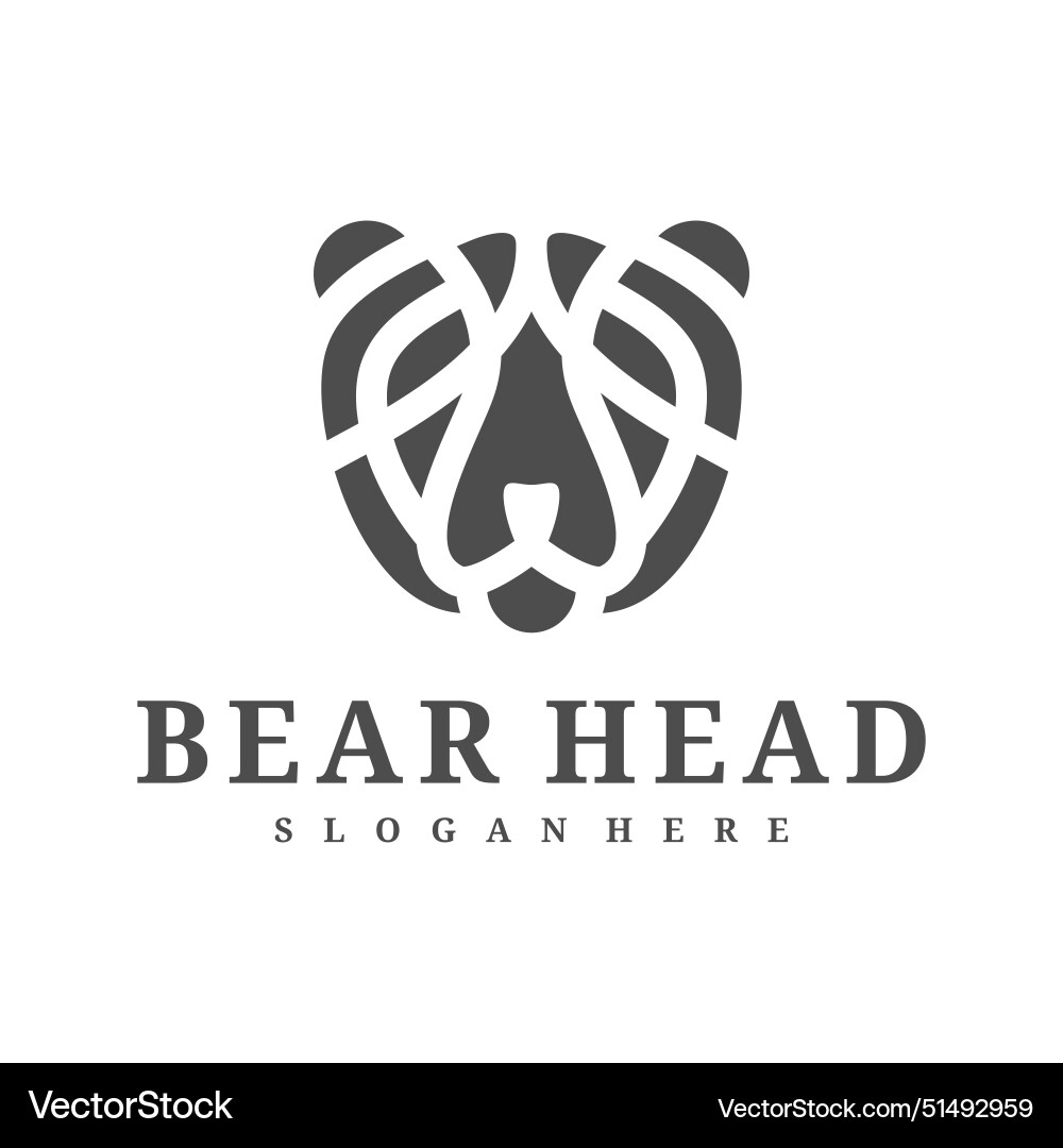 Bear logo template creative head Royalty Free Vector Image