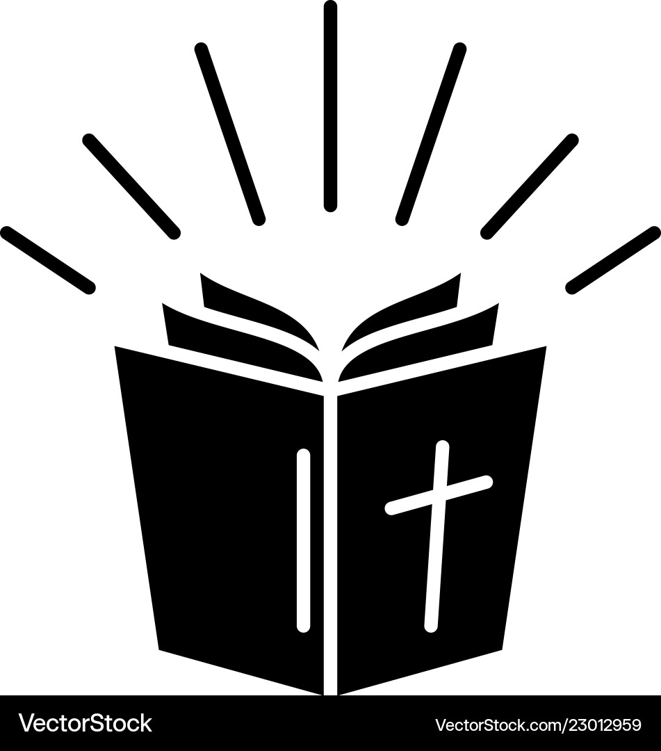 Bible black icon sign on isolated Royalty Free Vector Image