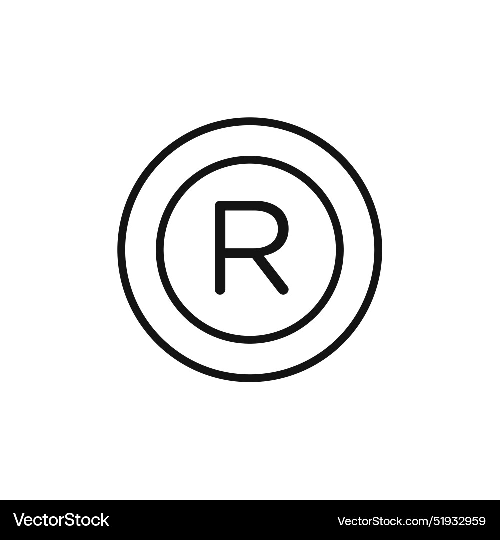 Brand registered icon for intellectual property Vector Image