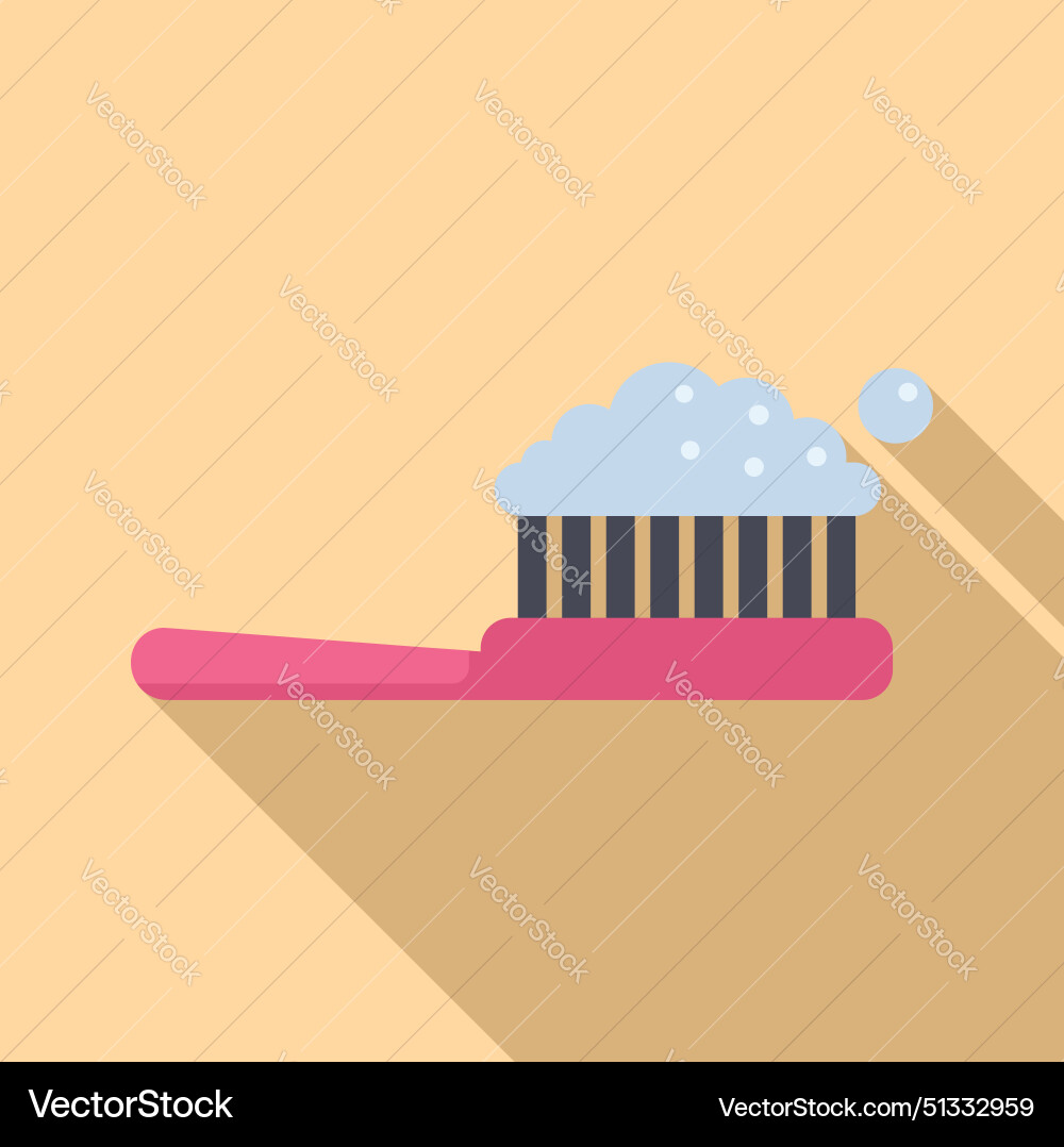 Flat design toothbrush and toothpaste icon Vector Image