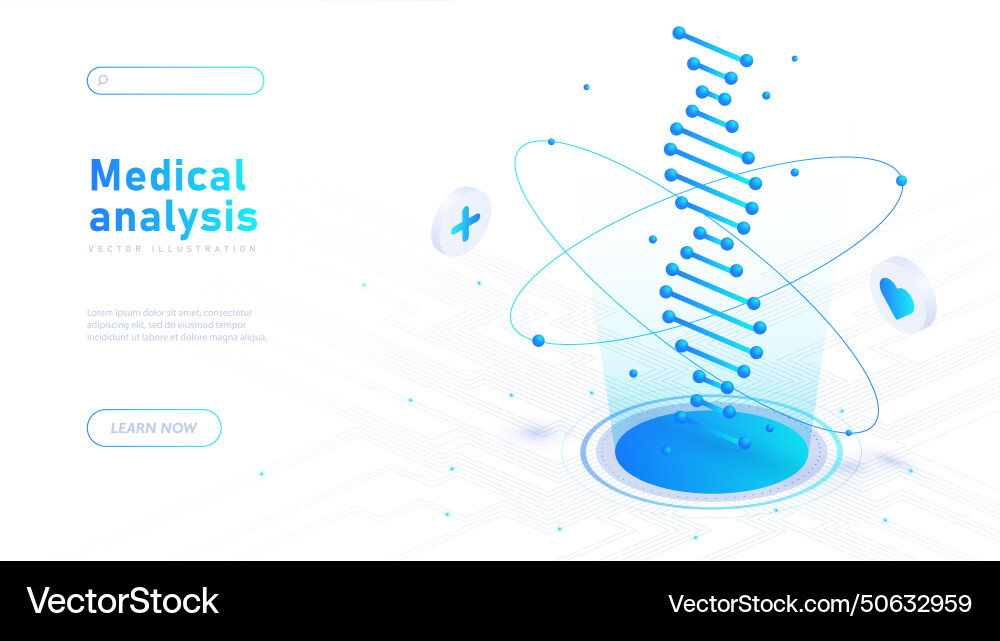 Medical analysis white poster Royalty Free Vector Image