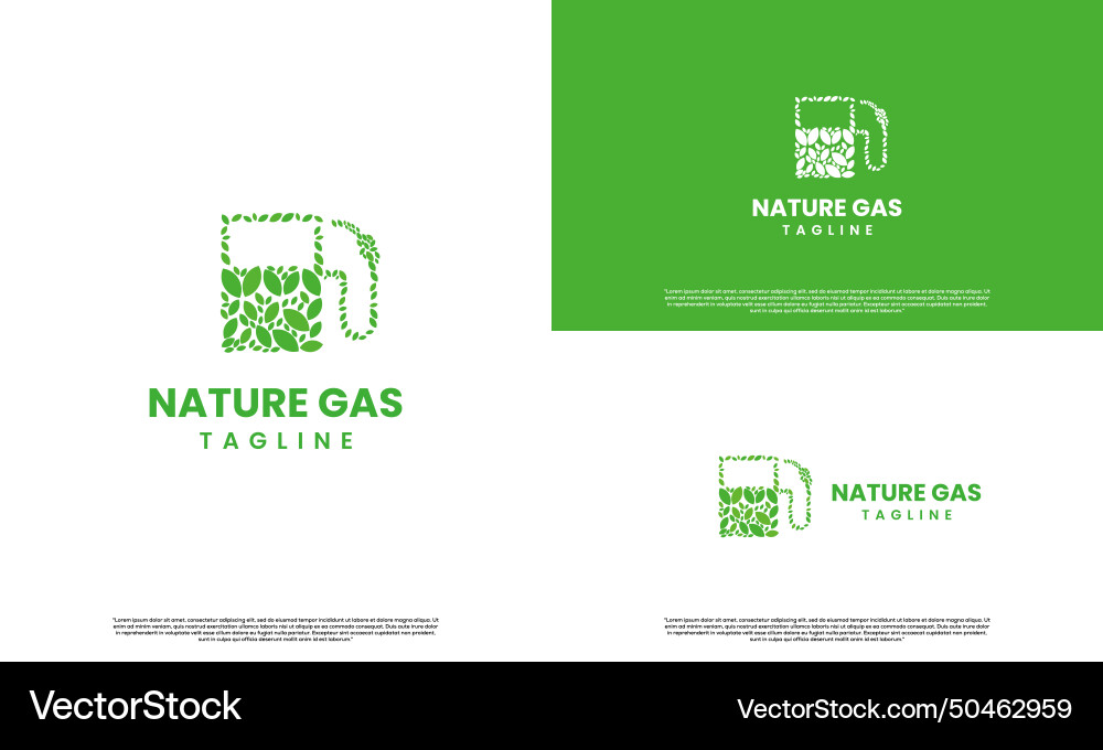 Natural gas logo design pump with leaf Royalty Free Vector
