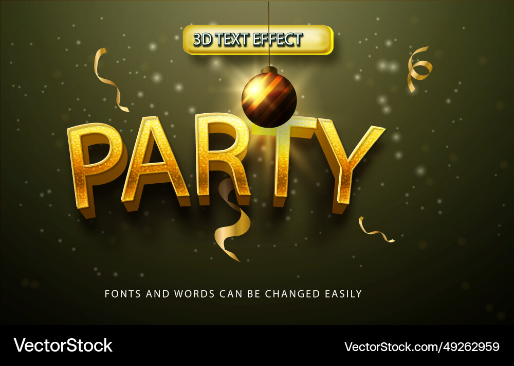 Party celebration editable text effect style Vector Image