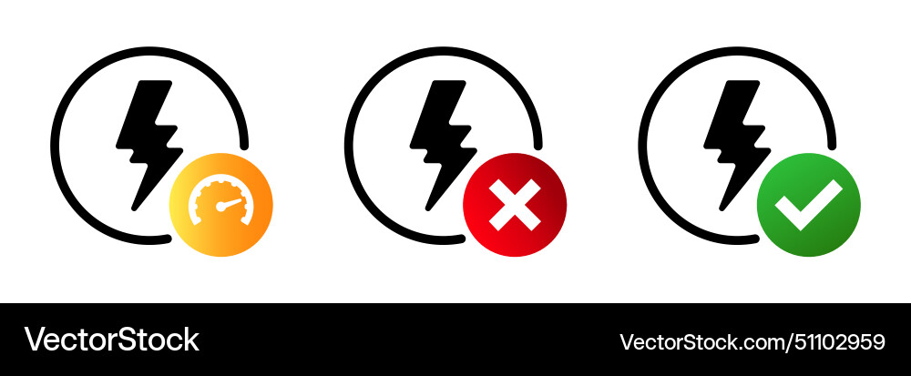 Power surge bolt and thunder icon Royalty Free Vector Image