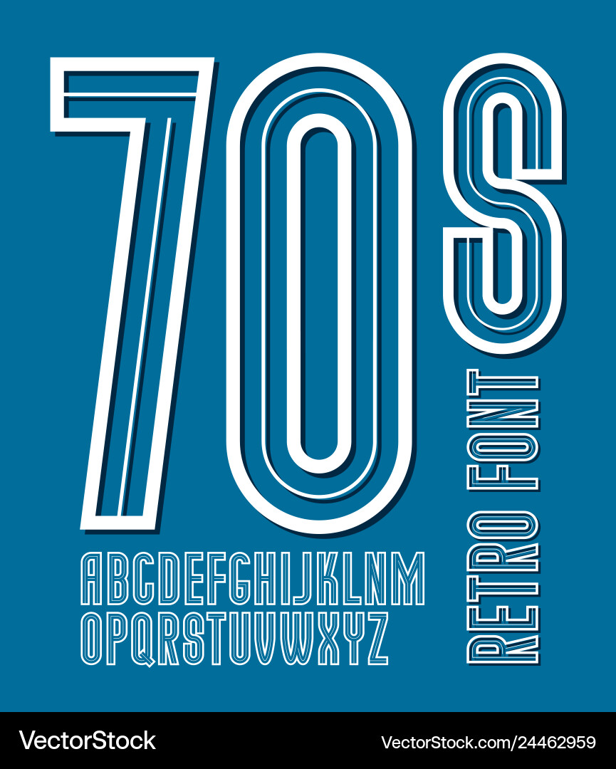 Retro Script Alphabet Collection Royalty Free Vector Image