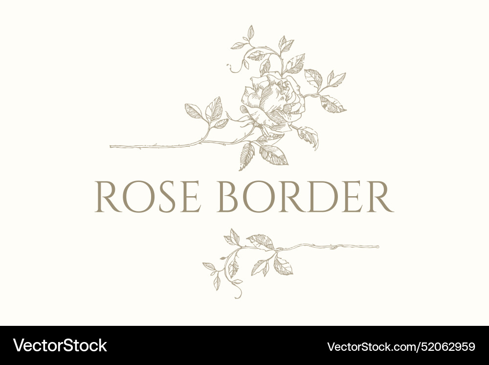 Rose title border decorative element Royalty Free Vector