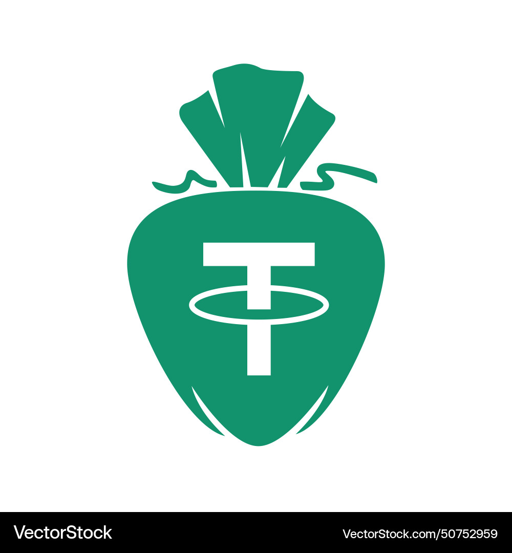 Tether money bag sign symbol icon Royalty Free Vector Image