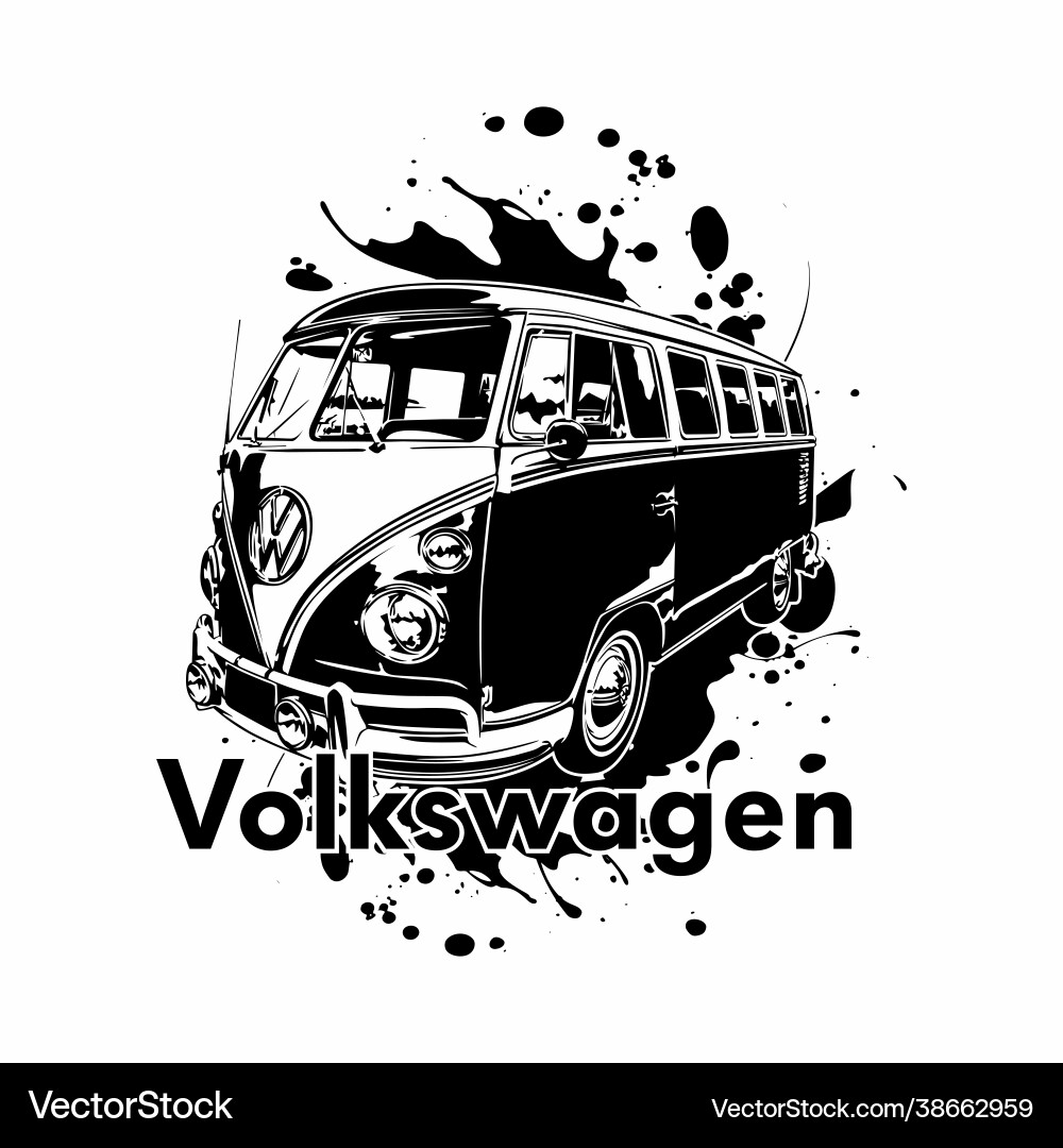 Volkswagen combi classic car Royalty Free Vector Image