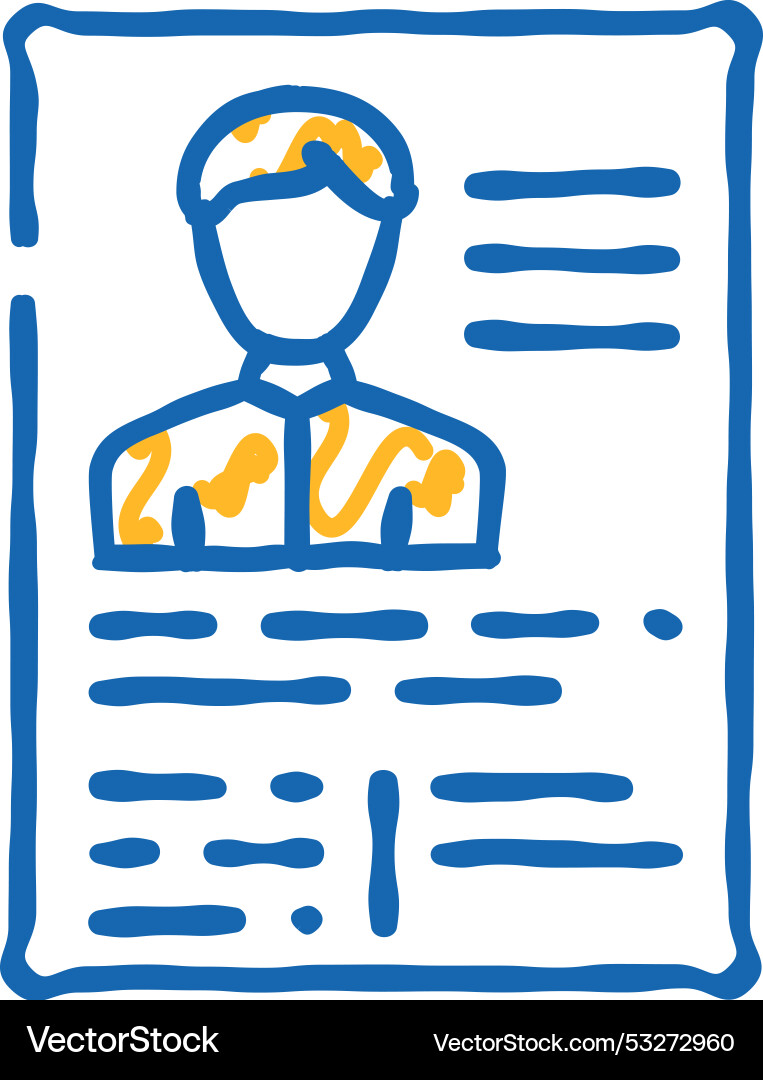 Application form cv icon doodle Royalty Free Vector Image