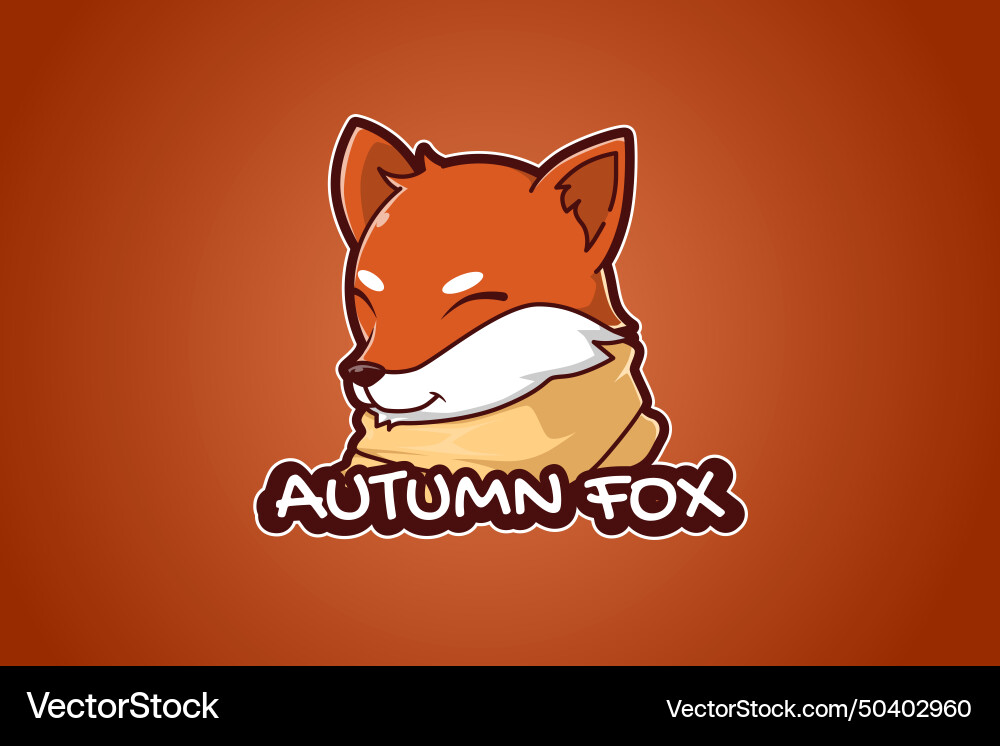 Autumn fox logo cartoon Royalty Free Vector Image