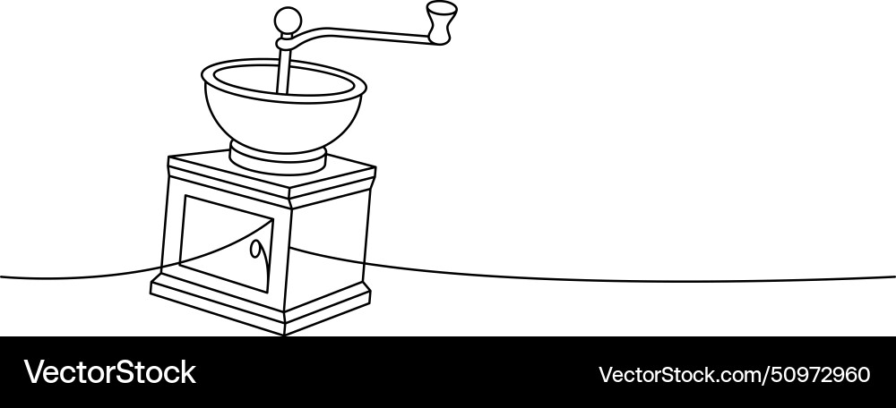 Coffee grinder one line continuous drawing hand Vector Image
