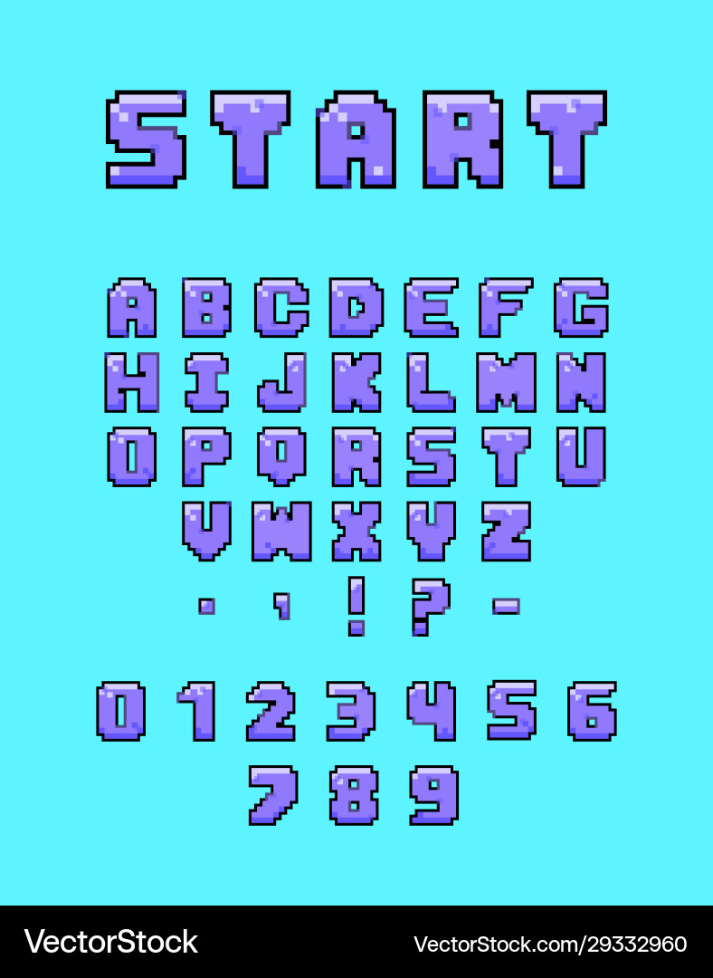 Colorful arcade font Royalty Free Vector Image