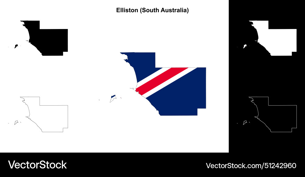 Elliston outline map Royalty Free Vector Image