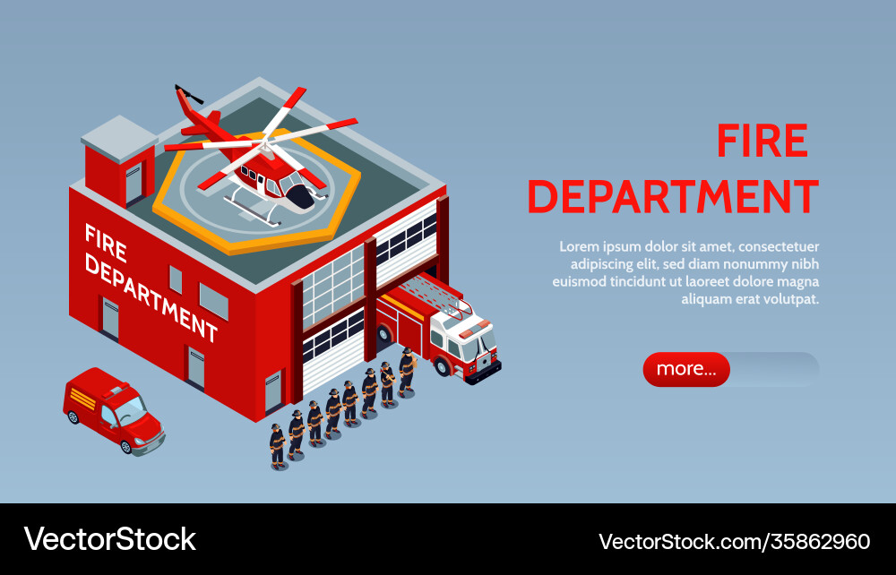 Fire department horizontal banner Royalty Free Vector Image