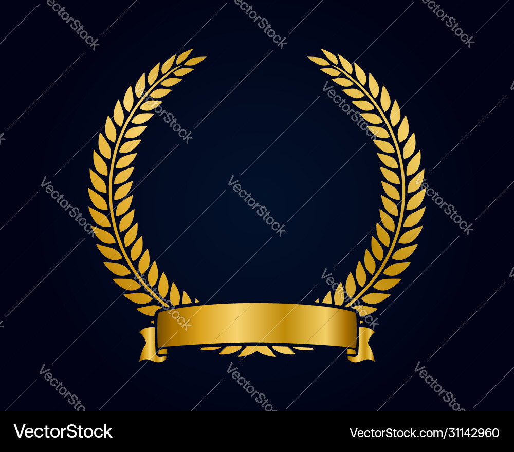 Golden Award Emblem Template Royalty Free Vector Image