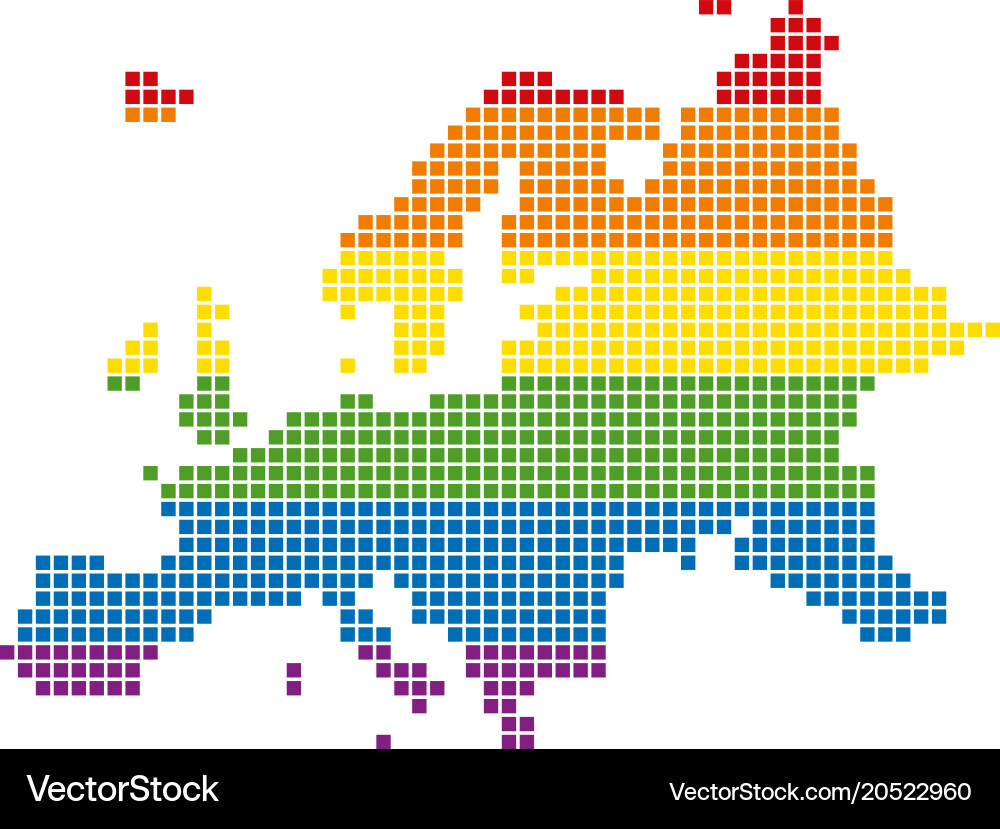 LGBT Pride Europe Map Royalty Free Vector Image