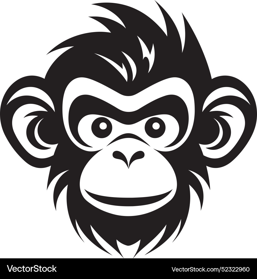 Obsidian odyssey monochrome monkey magicink Vector Image