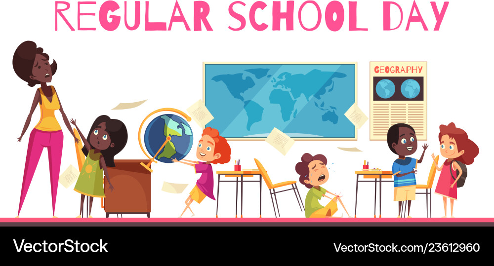 School class cartoon Royalty Free Vector Image
