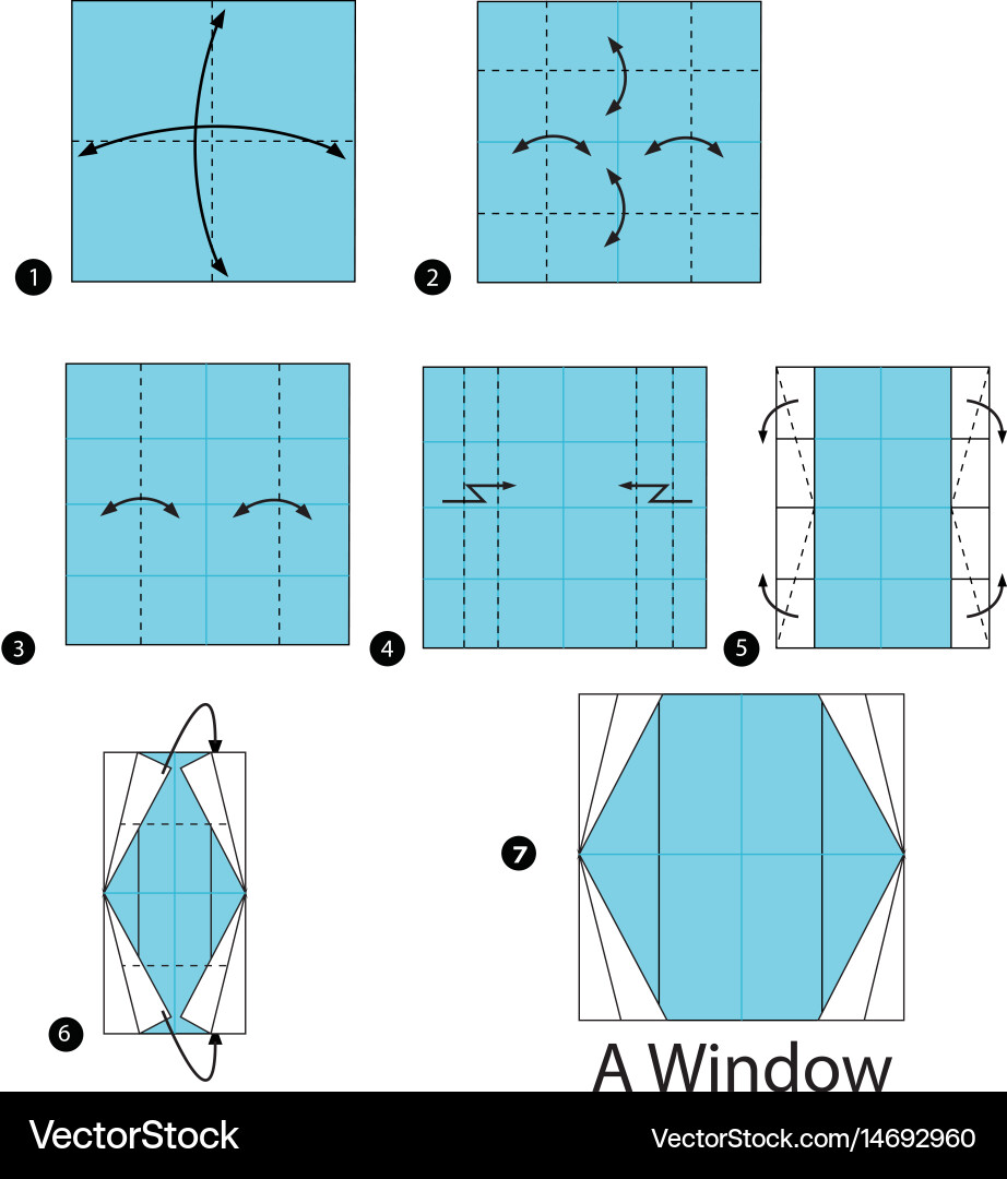 Step by instructions how to make origami Vector Image