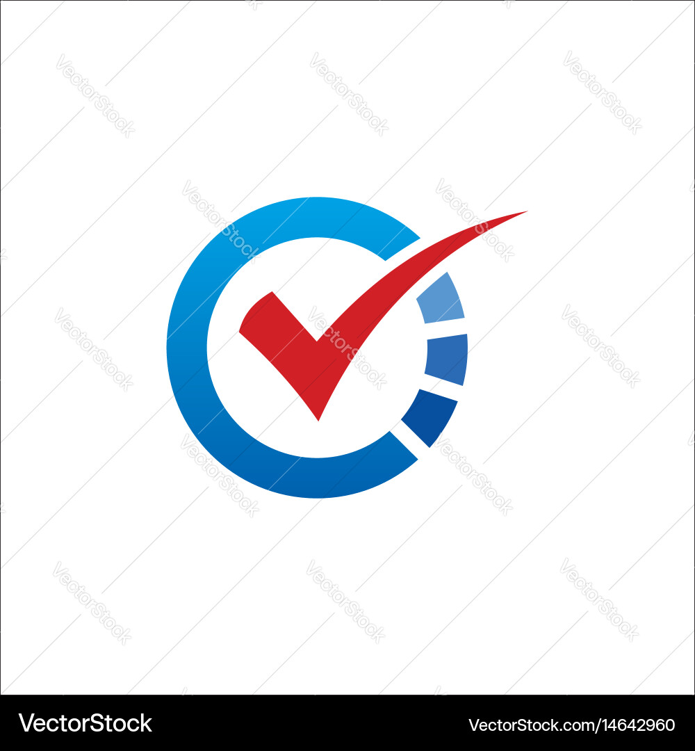 Technology Checkmark Logo Royalty Free Vector Image
