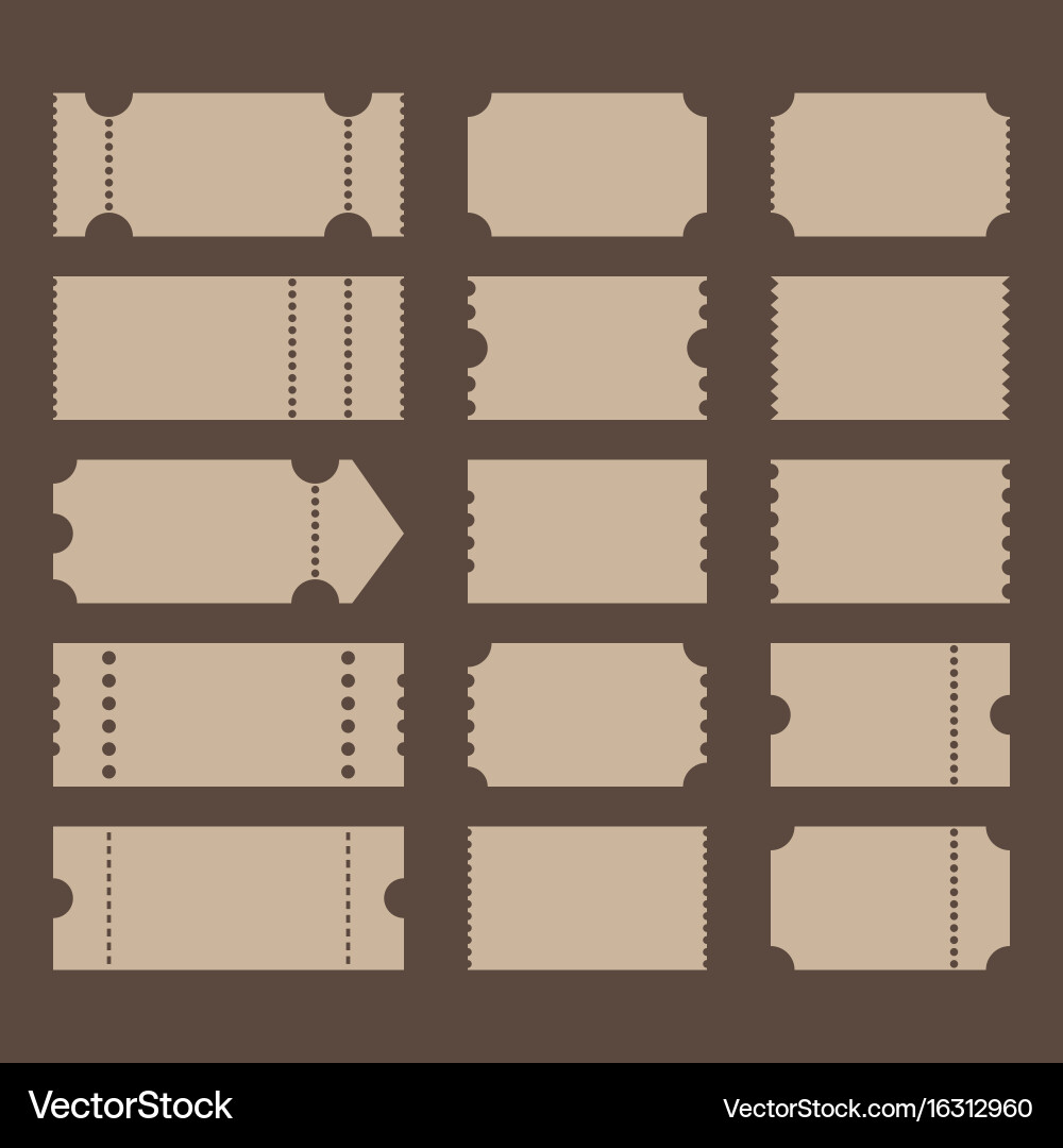 Ticket Collection - Paper Shapes Royalty Free Vector Image