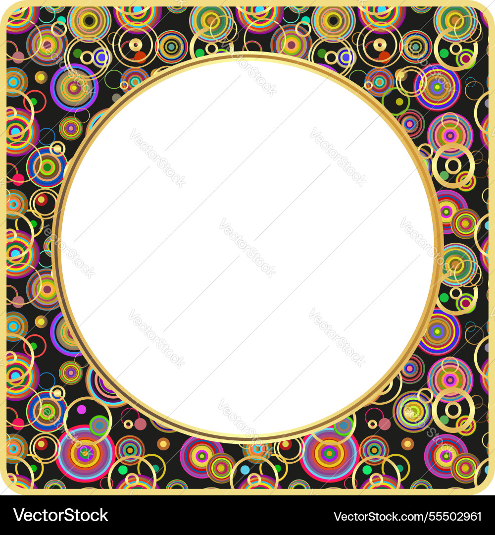 Colorful frame with rounded corners and geometric Vector Image