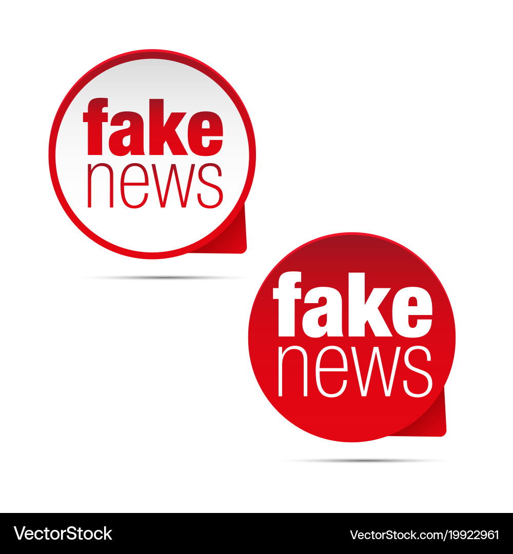 Fake news label sticker set Royalty Free Vector Image
