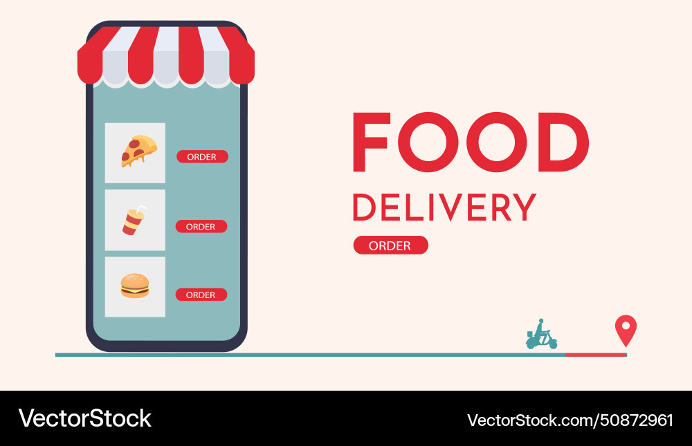 Food delivery Royalty Free Vector Image - VectorStock