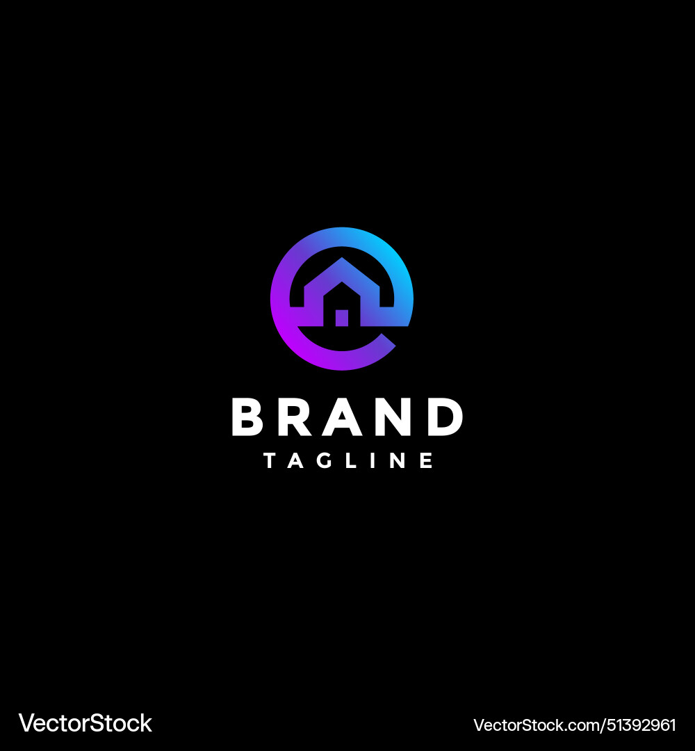 Home icon inside initial letter e logo design Vector Image